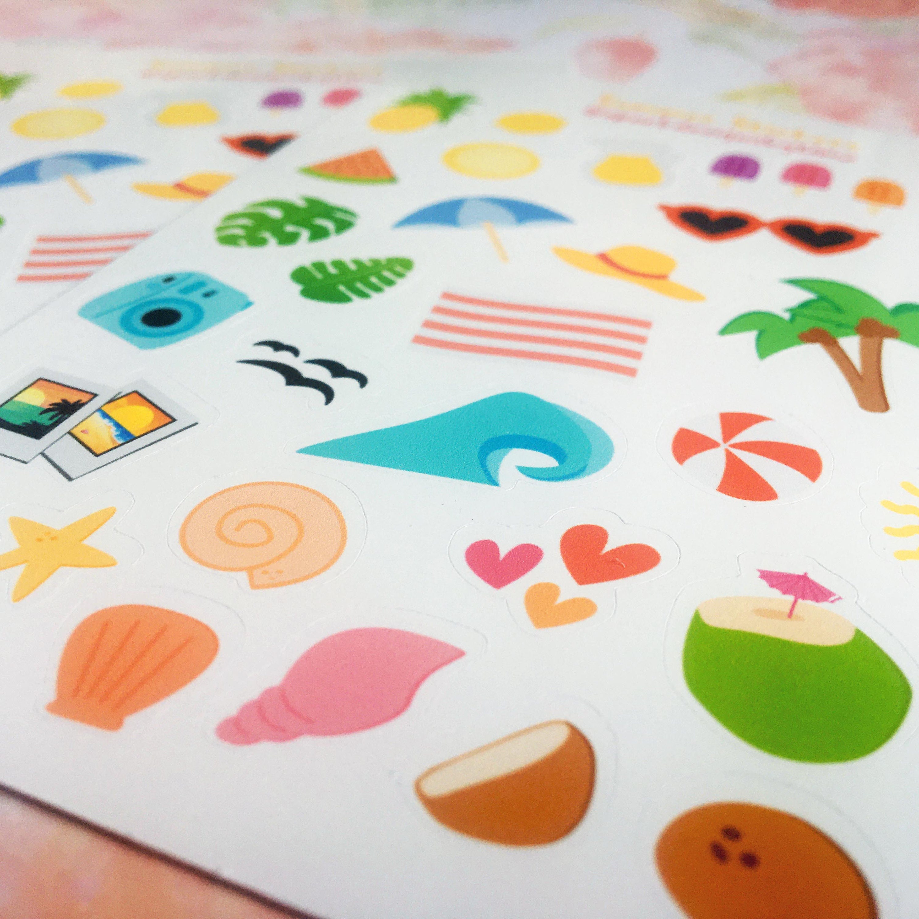 Cute Summer Sticker Sheet Cute Decorative Stickers Tiny - Etsy