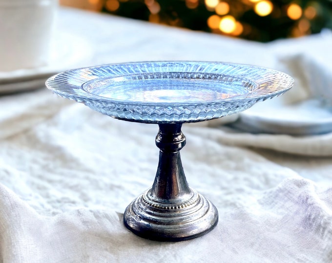 Antique Mercury Glass Footed Bowl - Etsy Antique Mercury Glass Footed Bowl - Etsy