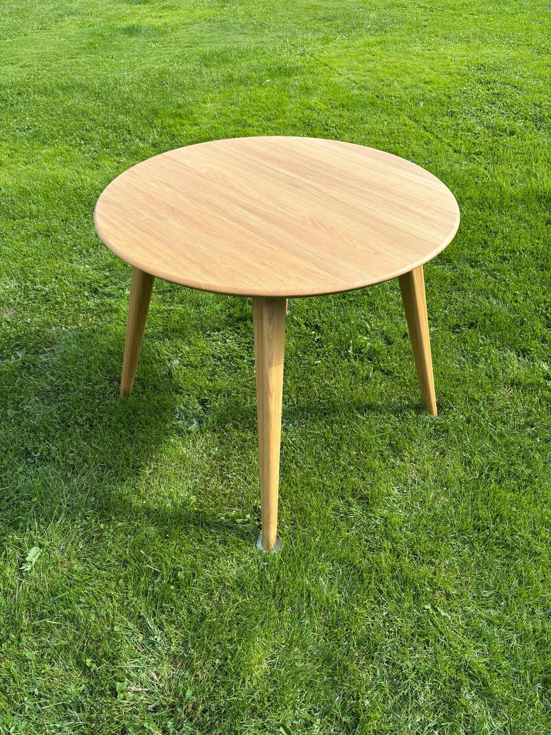 Round Solid Oak Dining Table – 36” Handmade White Oak Kitchen Table ...