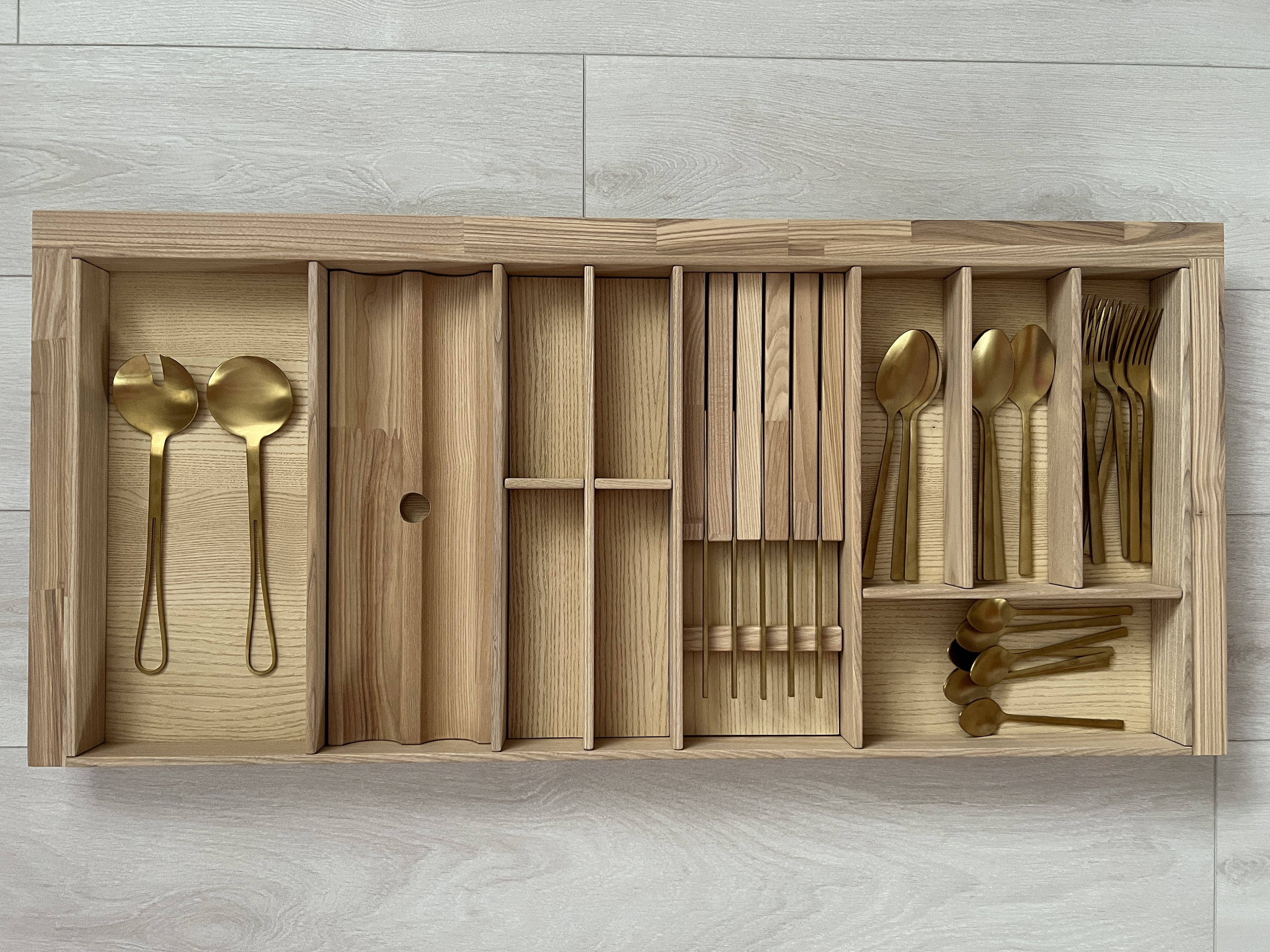 Wide Drawer Insert 31 to 37 Inch, Custom Drawer Organizer Kitchen, Wood ...