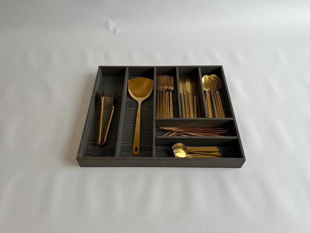 Wooden Kitchen Drawer Organizer, Customizable Kitchen Drawer Insert ...