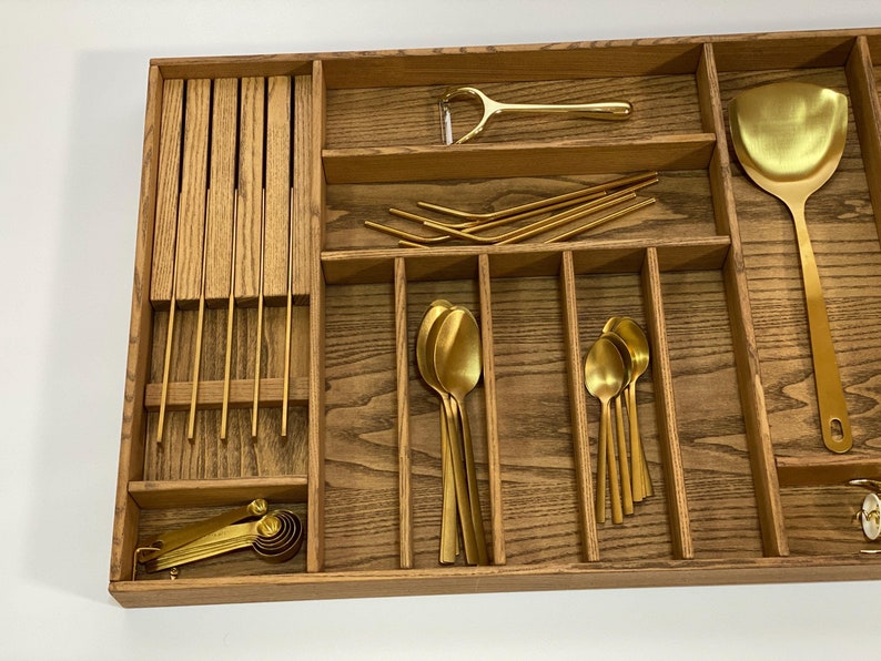 Custom Kitchen Drawer Organizer for Utensil - Ash Wood Cutlery Tray - Etsy