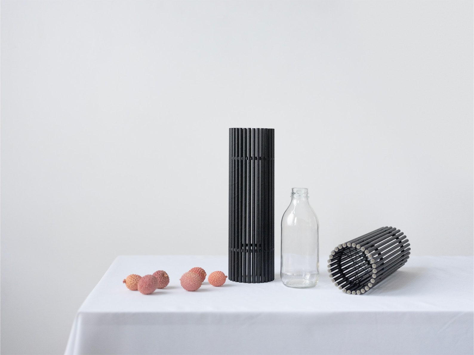 Set of 3 Tall Vases 71V01.300.WHITE/BROWN/BLACK With Bottom / Eco ...