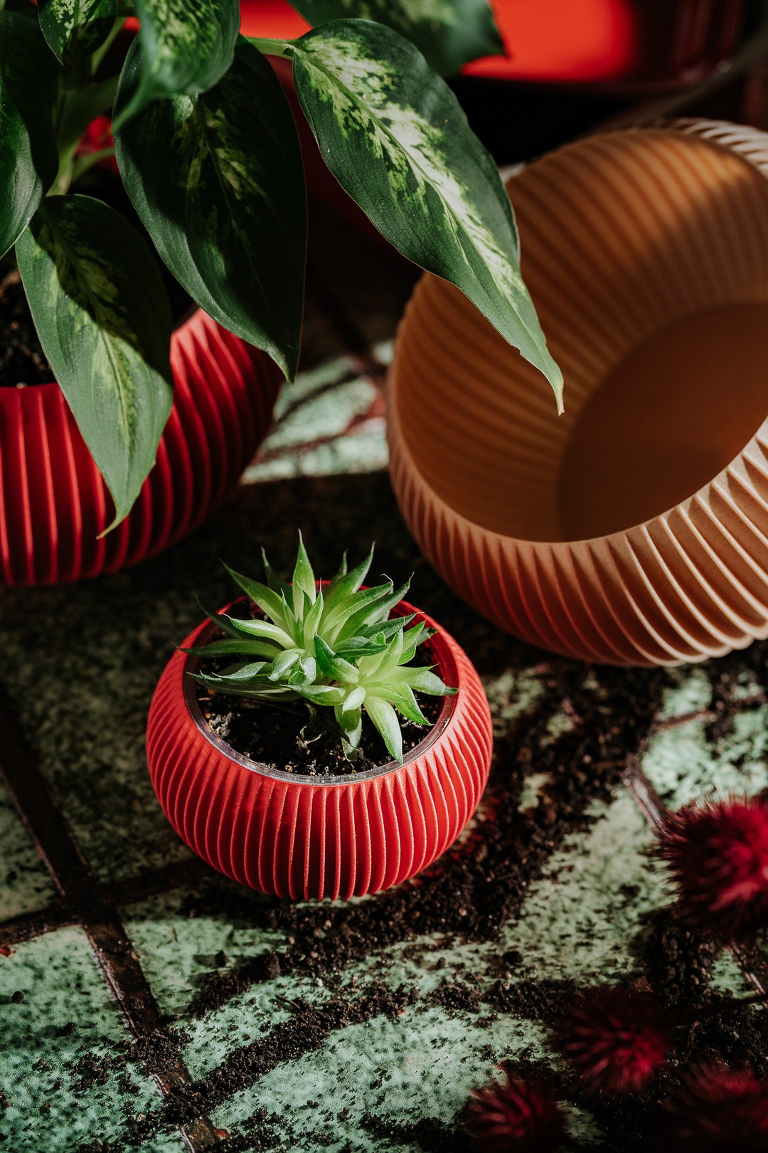 Small Planter 71P01.120.RED / 3d Printed Plant Pot / Ecofriendly and ...