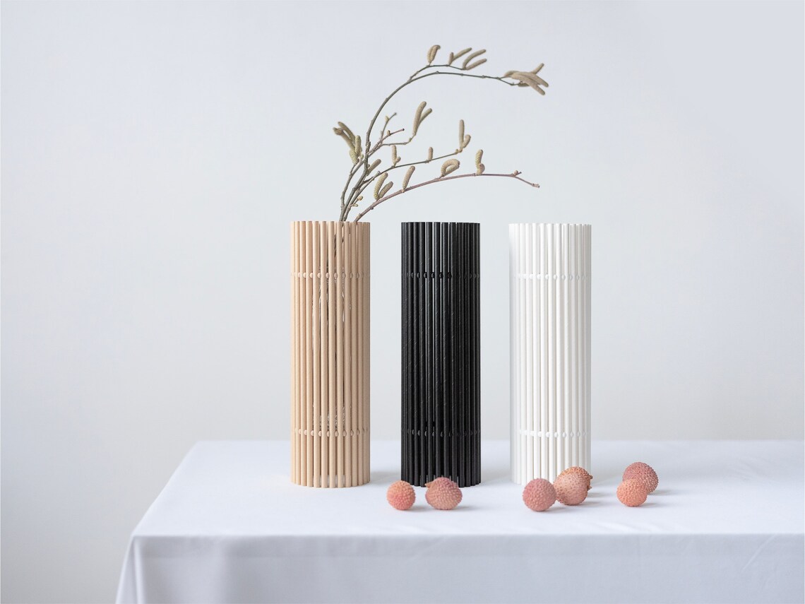 Set of 3 Tall Vases 71V01.300.WHITE/BROWN/BLACK With Bottom / Eco ...