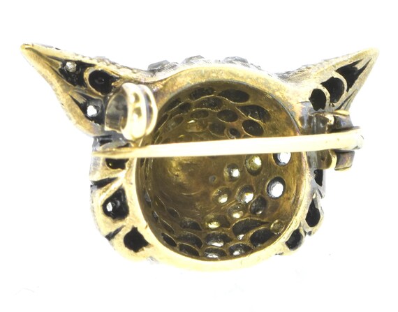 Antique Rose Diamond Fox Face Brooch, Circa 1860 - Gem