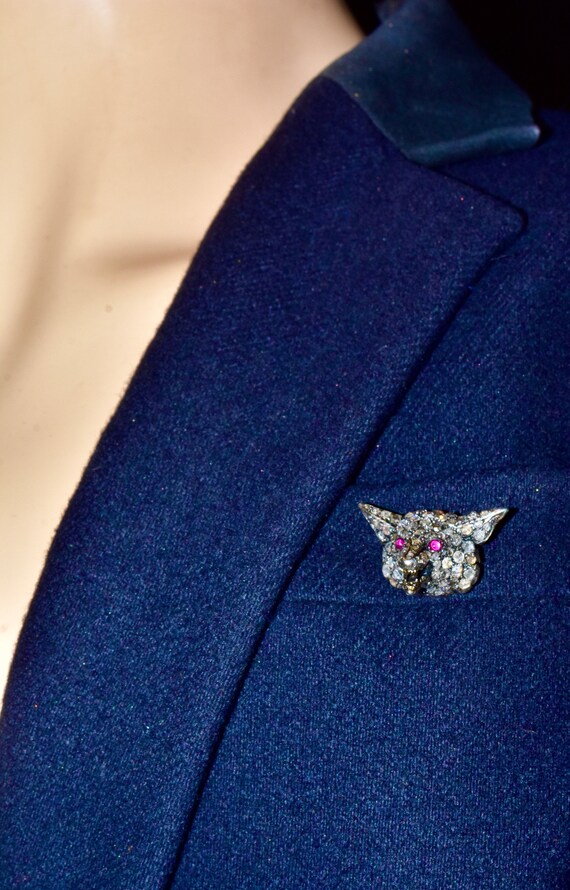 Antique Rose Diamond Fox Face Brooch, c. 1860 - Gem