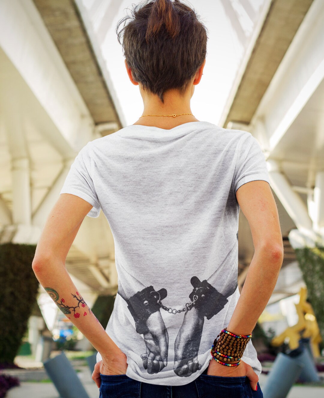 All-over Sub Leather Cuffs Behind the Back Shirt Design - Etsy