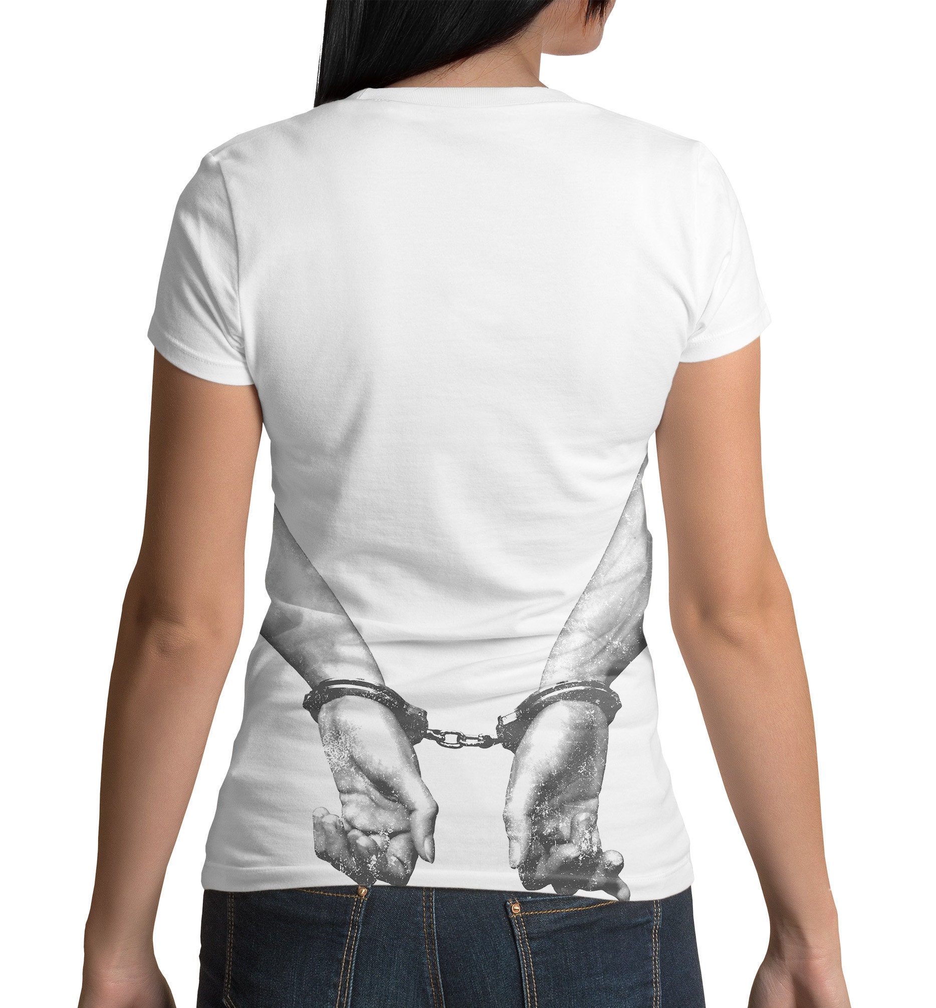 All-over Sub Leather Handcuffs Behind the Back Shirt Design women's - Etsy