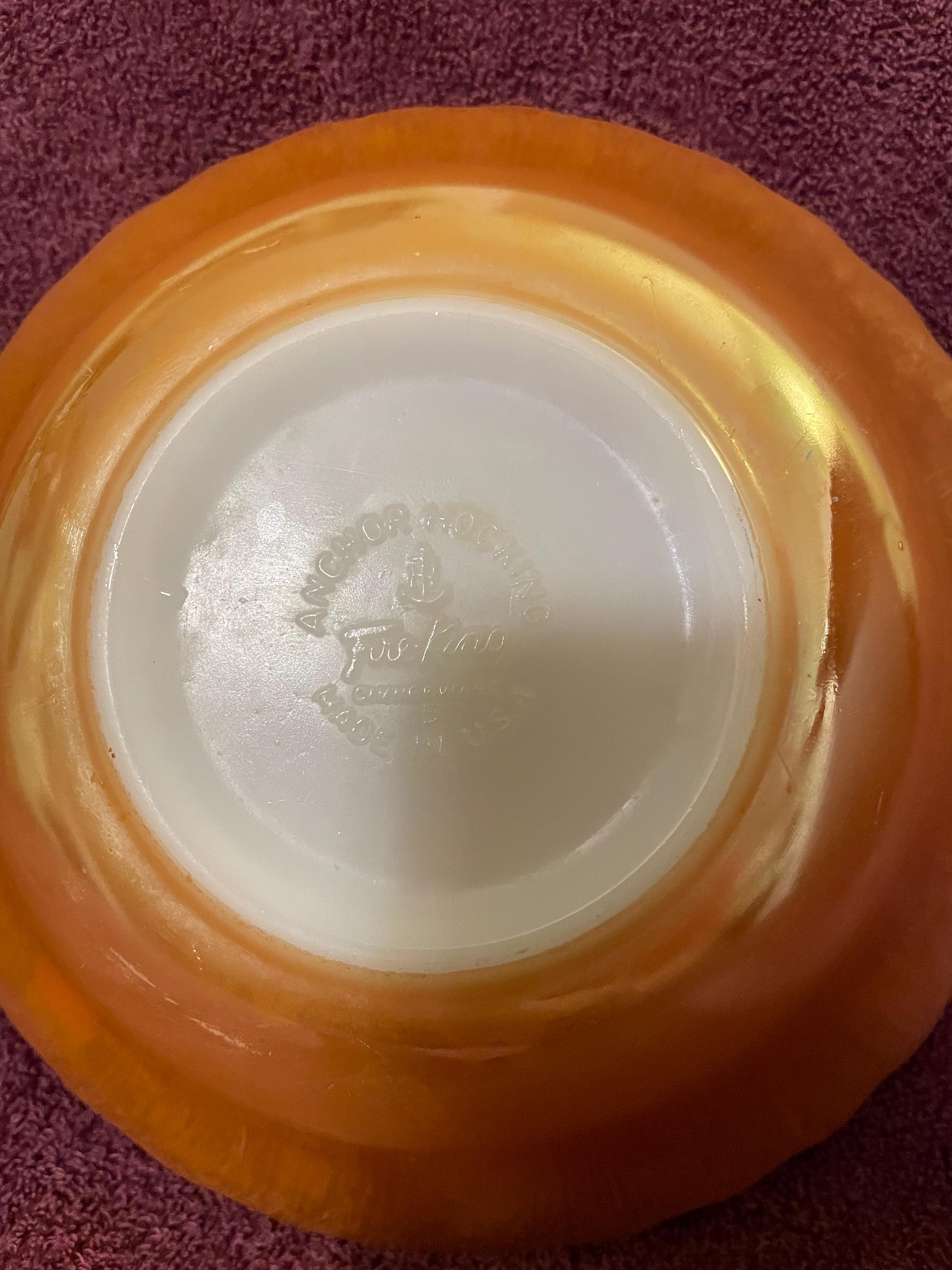 Vintage Pyrex Anchor Hocking Peach Luster Serving Bowl - Etsy