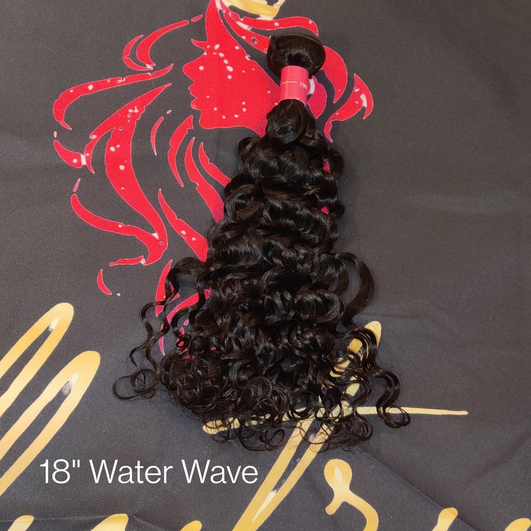 Premium 18 Inch Water Wave Human Hair Bundle Single Donor - Etsy