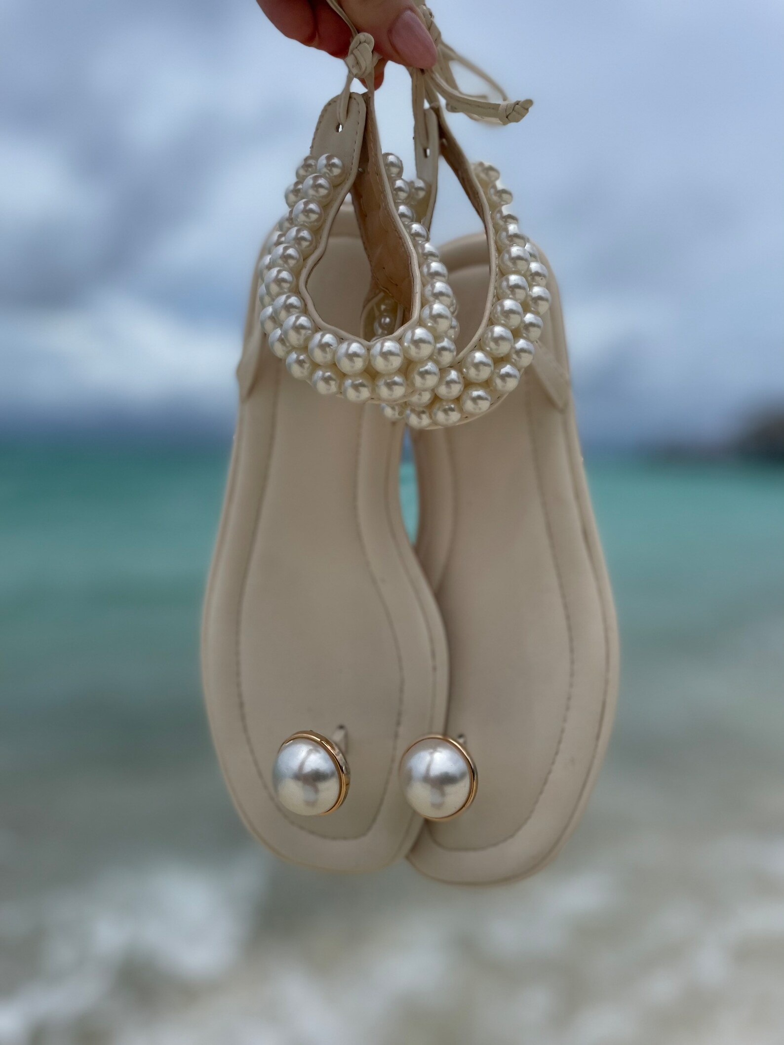 Pearl Embellished Sandals Wedding Brides Bridal Handmade Cream - Etsy