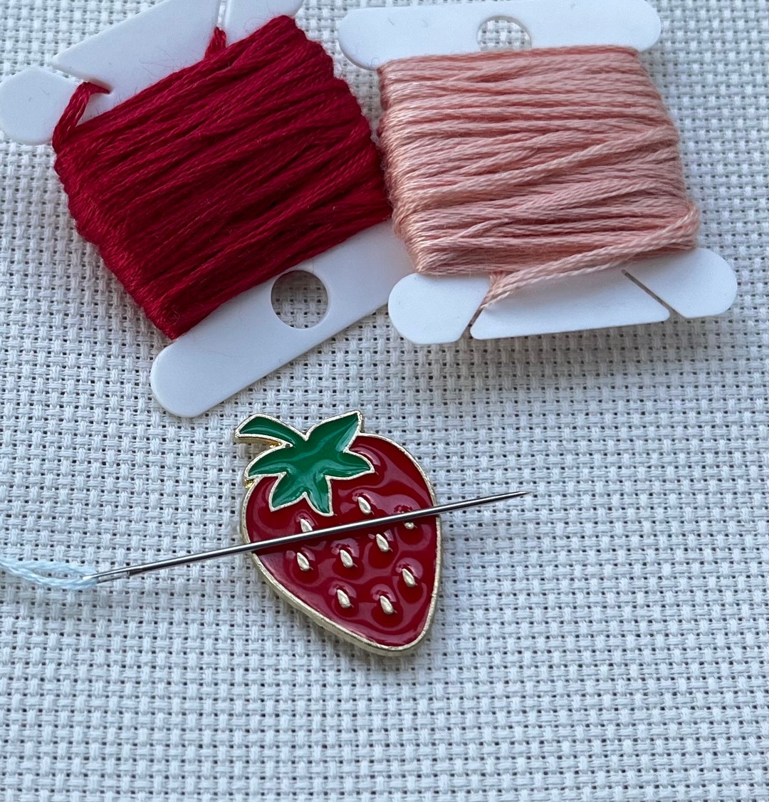 Sweet Summer Strawberry Magnetic Needle Minder/ Nanny for Embroidery ...
