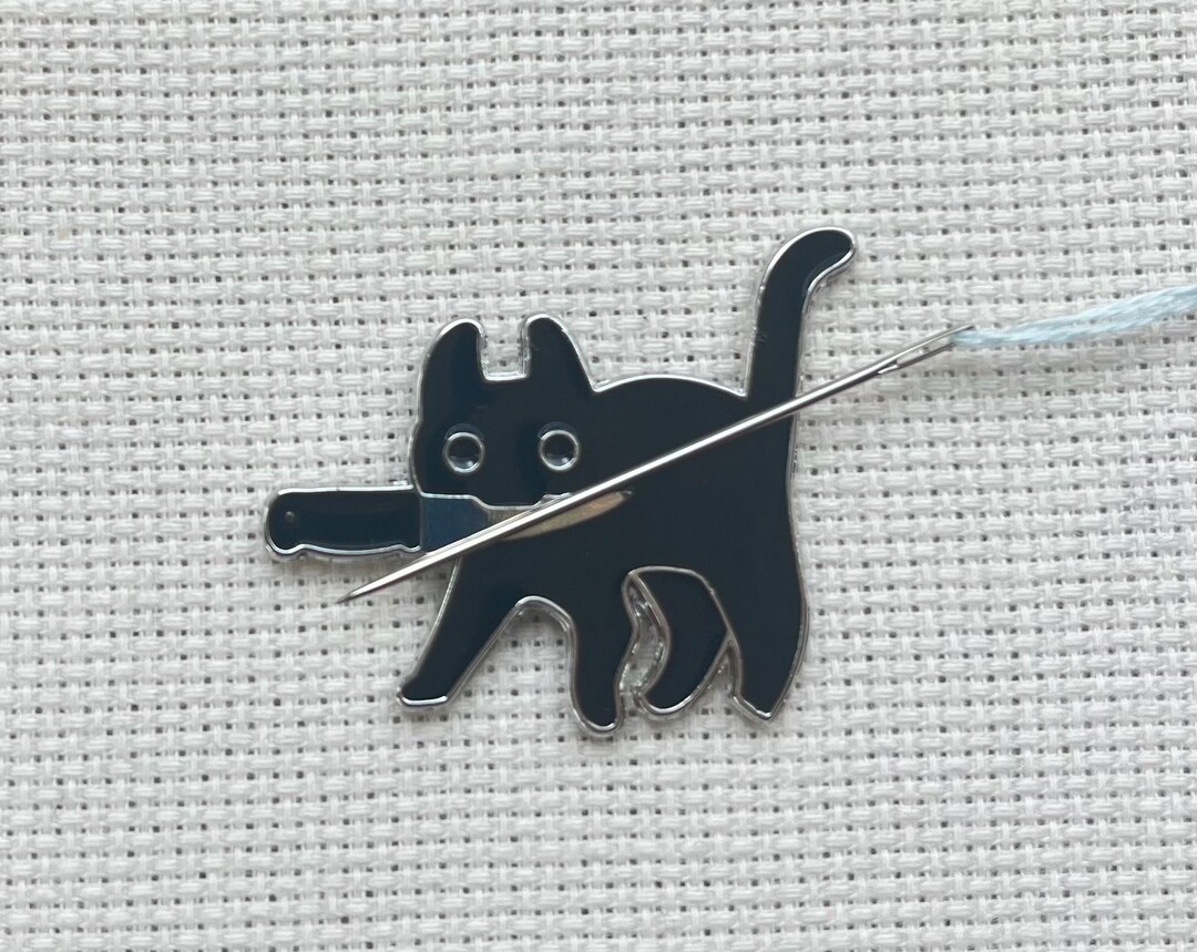 Stabby Cat Magnetic Needle Minder Nanny for Embroidery, Needle Work ...