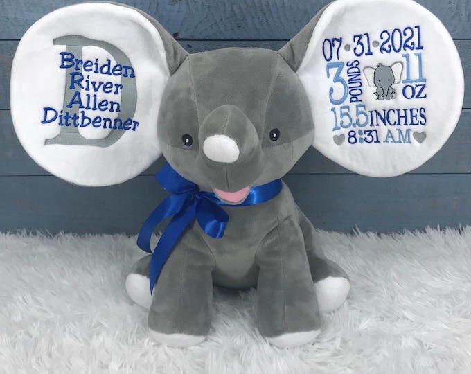Personalized Elephant, Personalized Baby Gift, Dumble, Embroidered ...