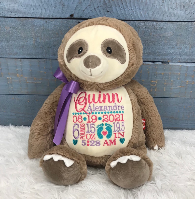 Personalized Stuffed Sloth Personalized Baby Giftbirth | Etsy