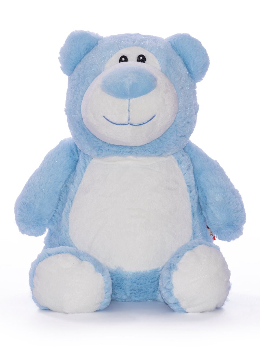 Personalized Stuffed Blue Bear, Personalized Baby Gift, Birth ...