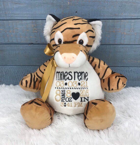 Personalized Stuffed Tiger Personalized Baby GiftBirth | Etsy