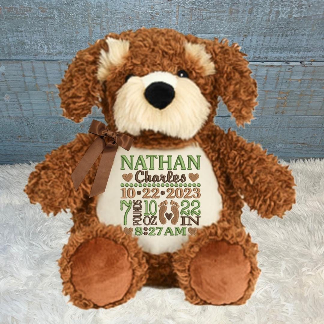 Personalized Stuffed Cockapoo, Personalized Baby Gift, Birth ...