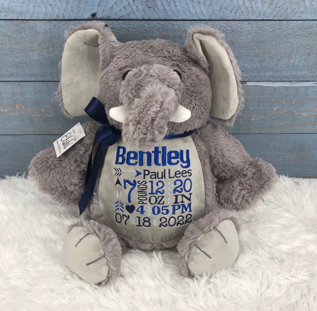 Personalized Stuffed Elephant, Personalized Baby Gift,birth ...