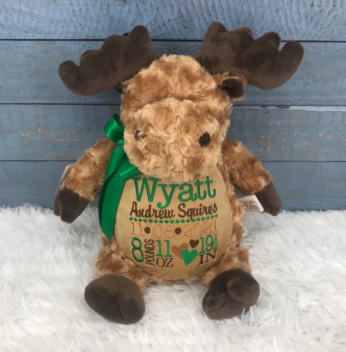 Personalized Stuffed Moose Personalized Baby Giftbirth - Etsy