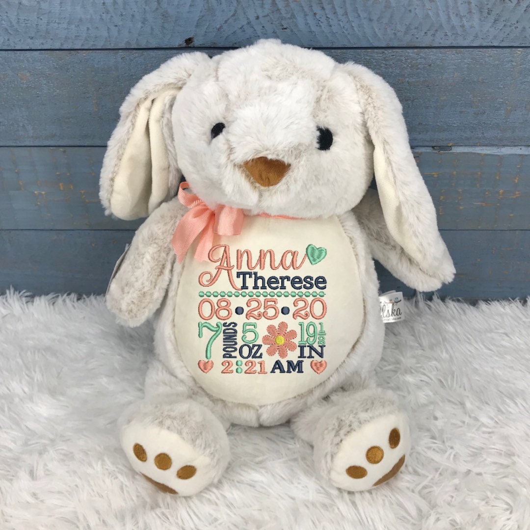 Personalized Stuffed Bunny Personalized Baby Giftbirth | Etsy