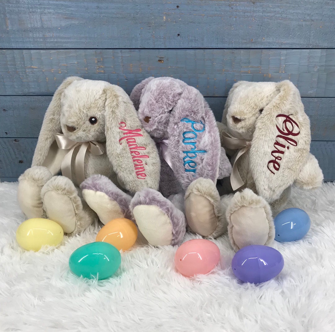 Personalized Bunny, Embroidered Bunny, Easter Gift, Easter Bunny, Name ...