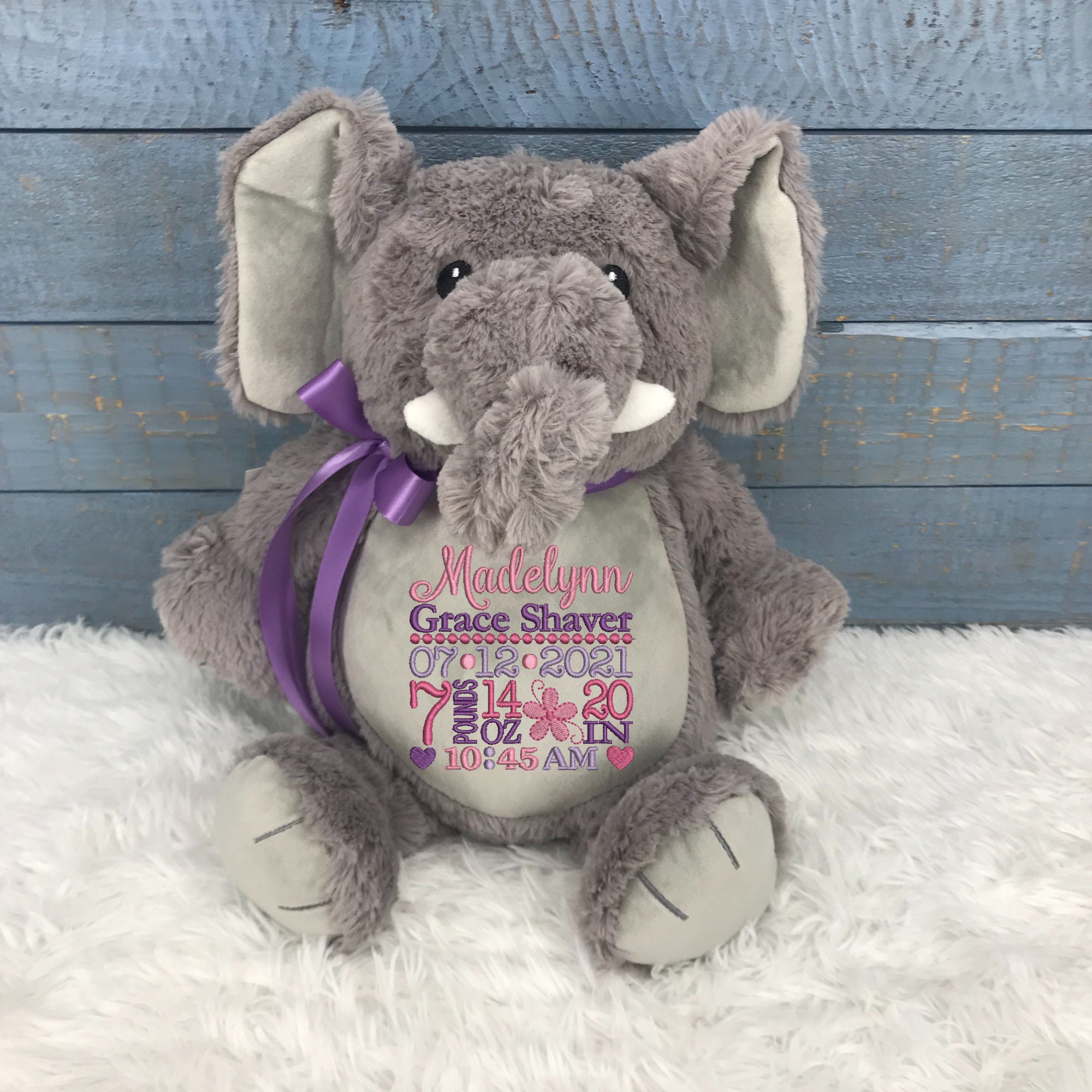 Personalized Stuffed Elephant Personalized Baby Giftbirth - Etsy