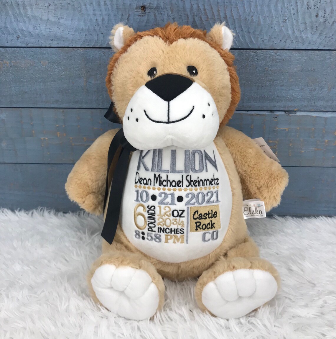 Personalized Stuffed Lion Personalized Baby Gift Birth - Etsy