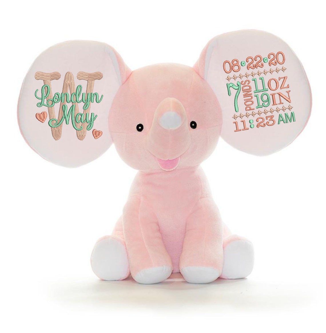 Personalized Stuffed Elephant Personalized Baby Giftbirth - Etsy