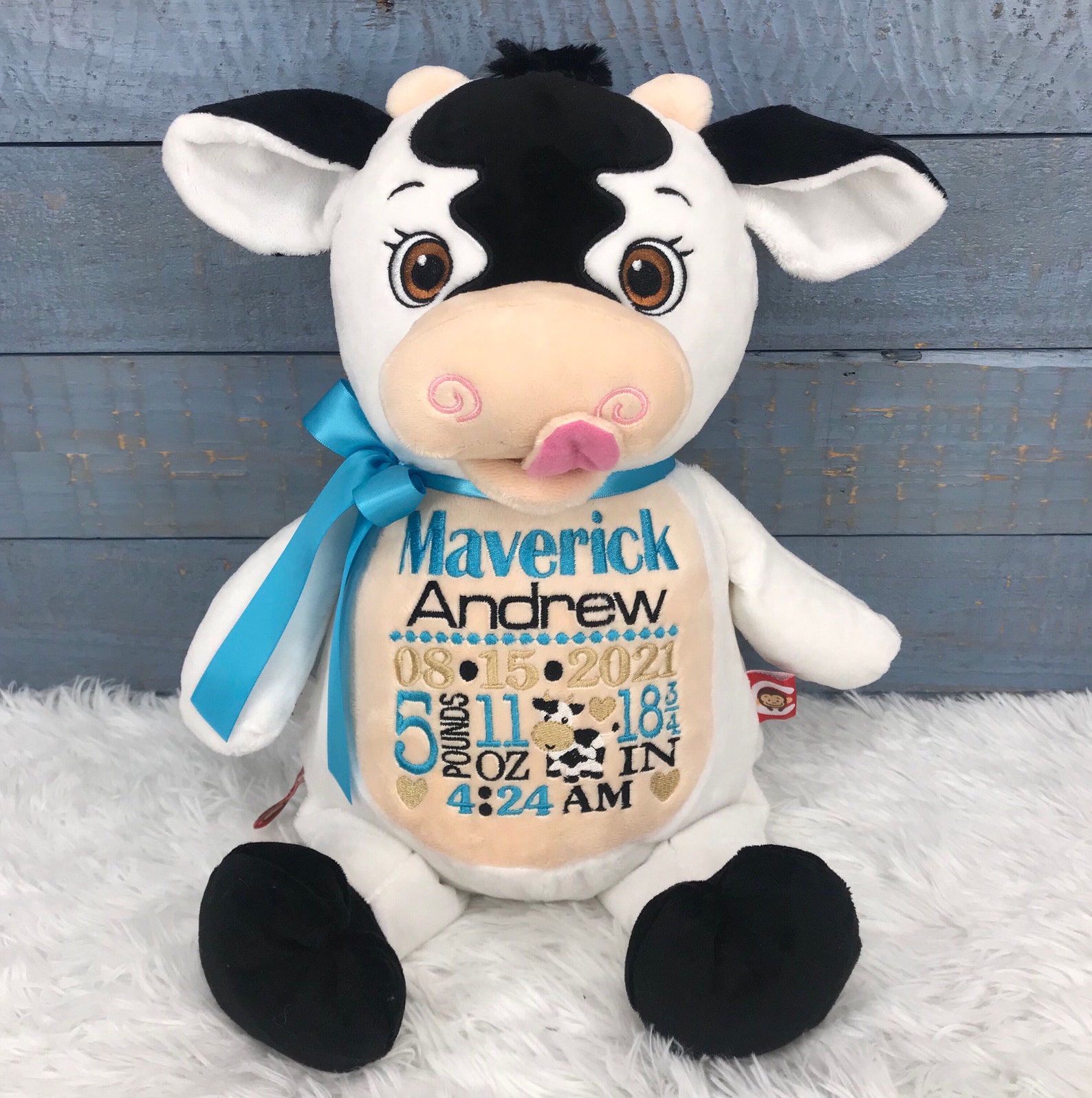 Personalized Stuffed Cow Personalized Baby Giftbirth - Etsy