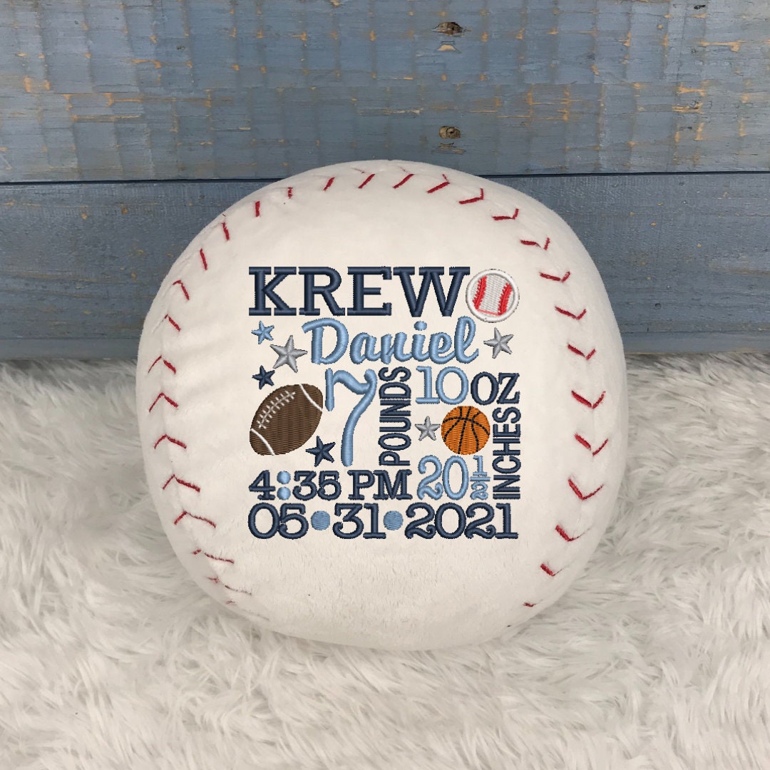 Personalized Stuffed Baseball Personalized Baby Gift Birth - Etsy
