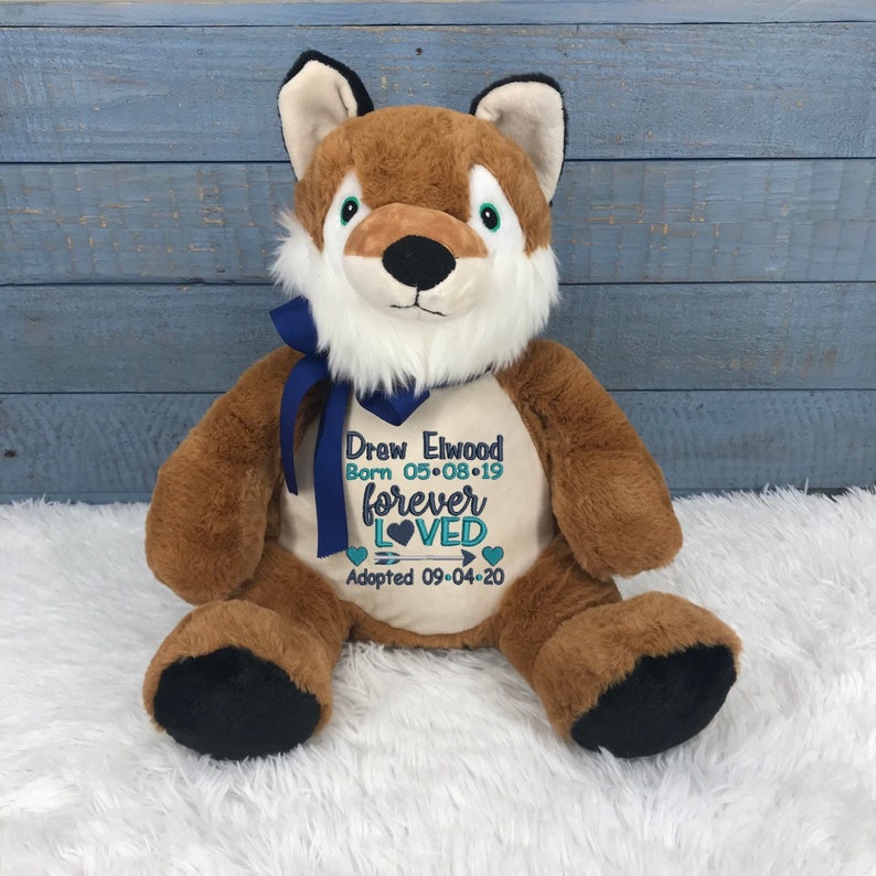 Personalized Stuffed Fox Personalized Baby Giftbirth - Etsy