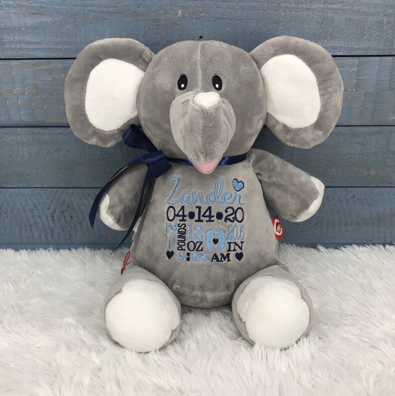 Personalized Stuffed Elephant Personalized Baby Giftbirth - Etsy