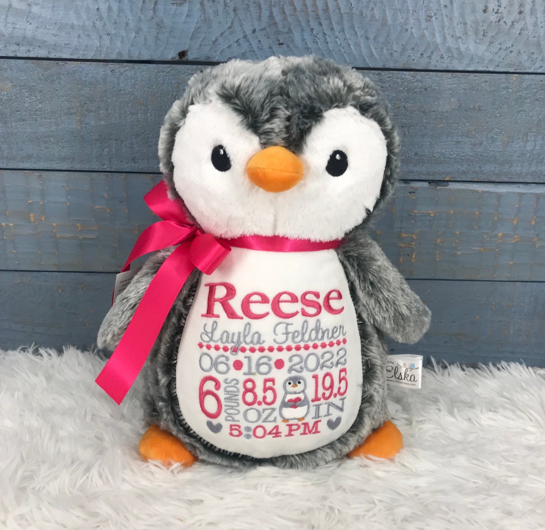 Personalized Stuffed Penguin, Personalized Baby Gift, Birth ...