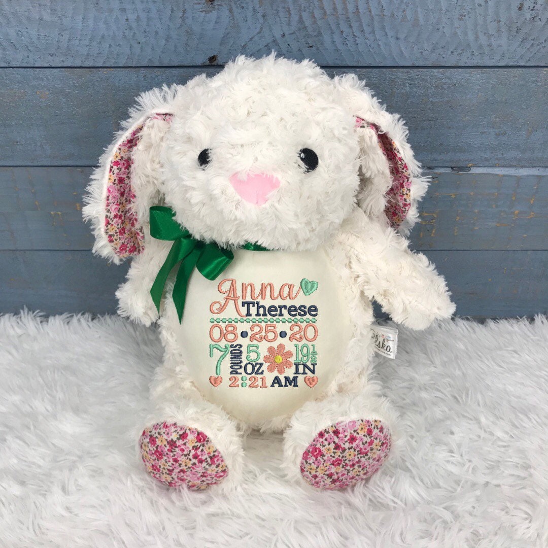 Personalized Stuffed Bunny Personalized Baby Gift Birth | Etsy