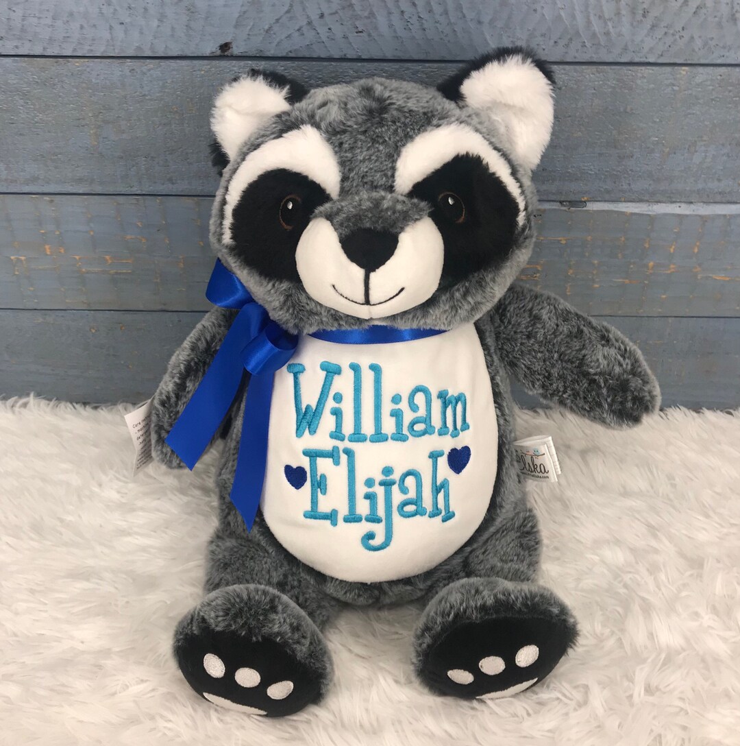 Personalized Stuffed Raccoon, Personalized Baby Gift, Birth ...