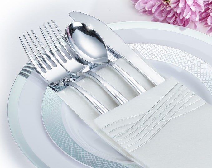 Premium Disposable Dinnerware Set 200 Piece Set 25 Guests - Etsy