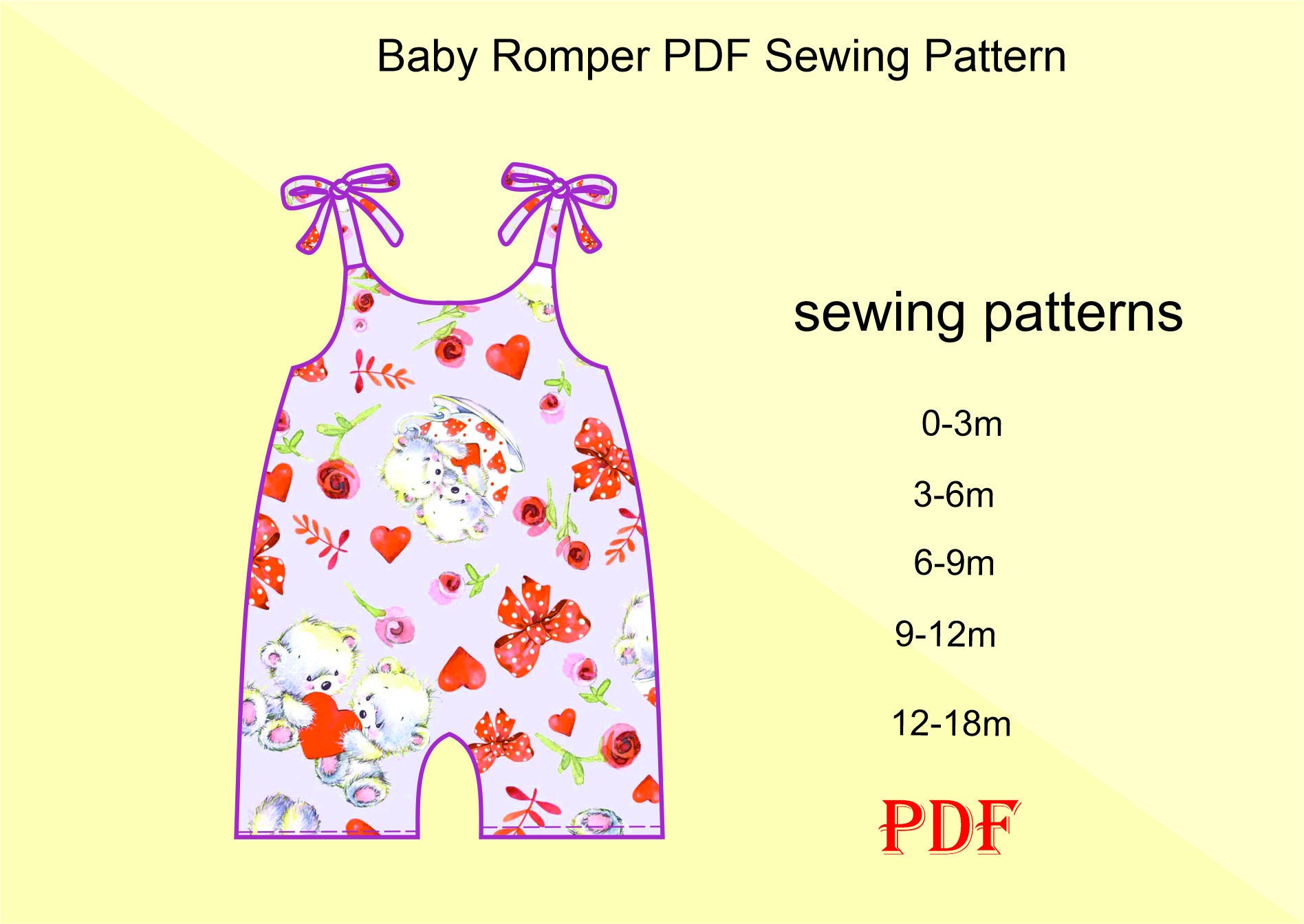 Baby Romper PDF Sewing Pattern - Etsy