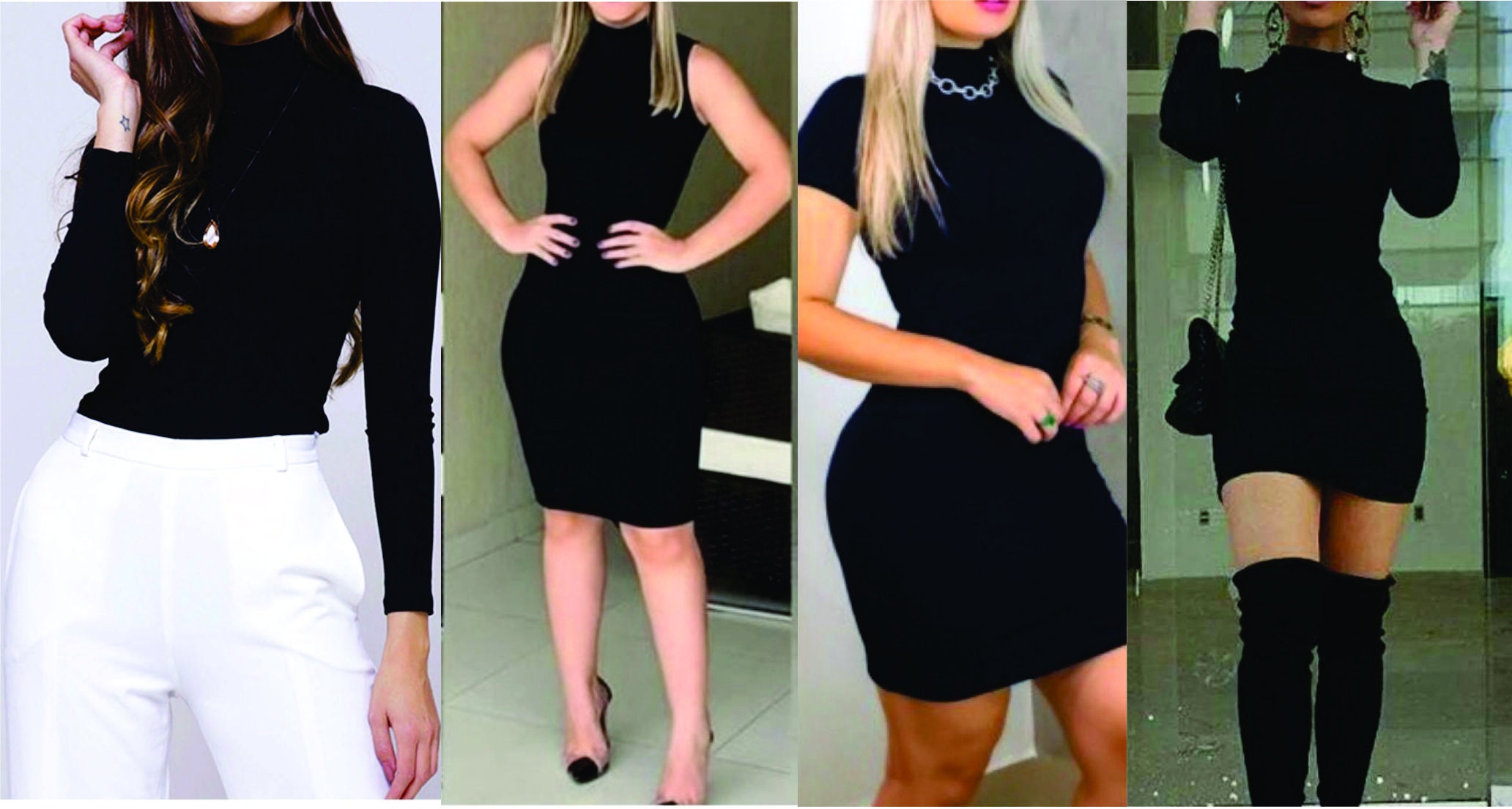 Turtleneck and Mock Neck Sewing Pattern PDF, T-shirt, Dress, Long and ...