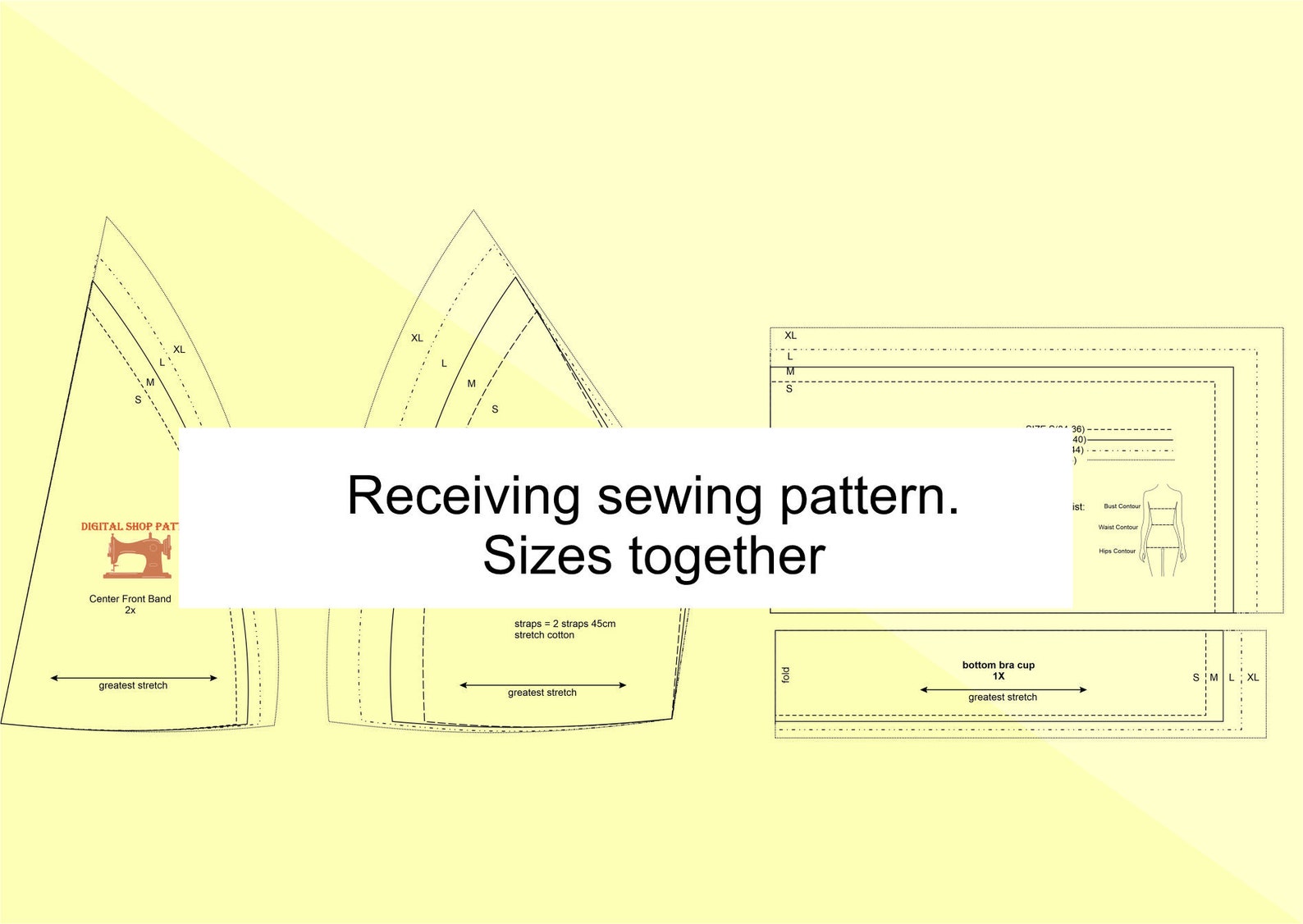 Bra Sewing Pattern S M L XL ,lingerie Pattern, Pattern of Underwear ...