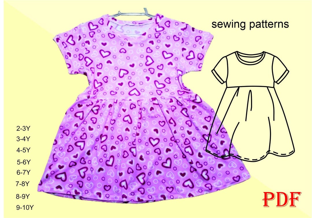 Dress Sewing Pattern for Girls in Pdf/instant Download/dress Sewing ...