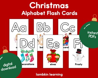 Digital Christmas ABC Flashcards / Alphabet Flash Cards/ Downloadable ...
