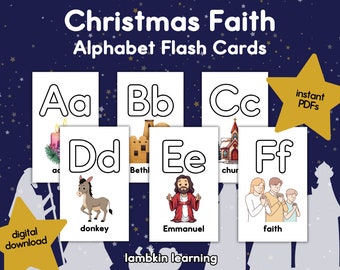 Digital Christmas ABC Flashcards / Alphabet Flash Cards/ Downloadable ...