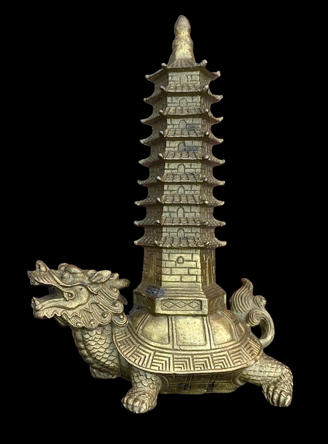 Heavy Vintage Chinese Brass Bixi Dragon Turtle Fenhshui Figure - Etsy