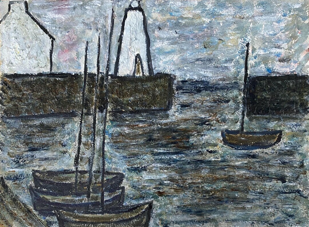 Modern Cornish ? Original Mid Century Boat Painting - Etsy