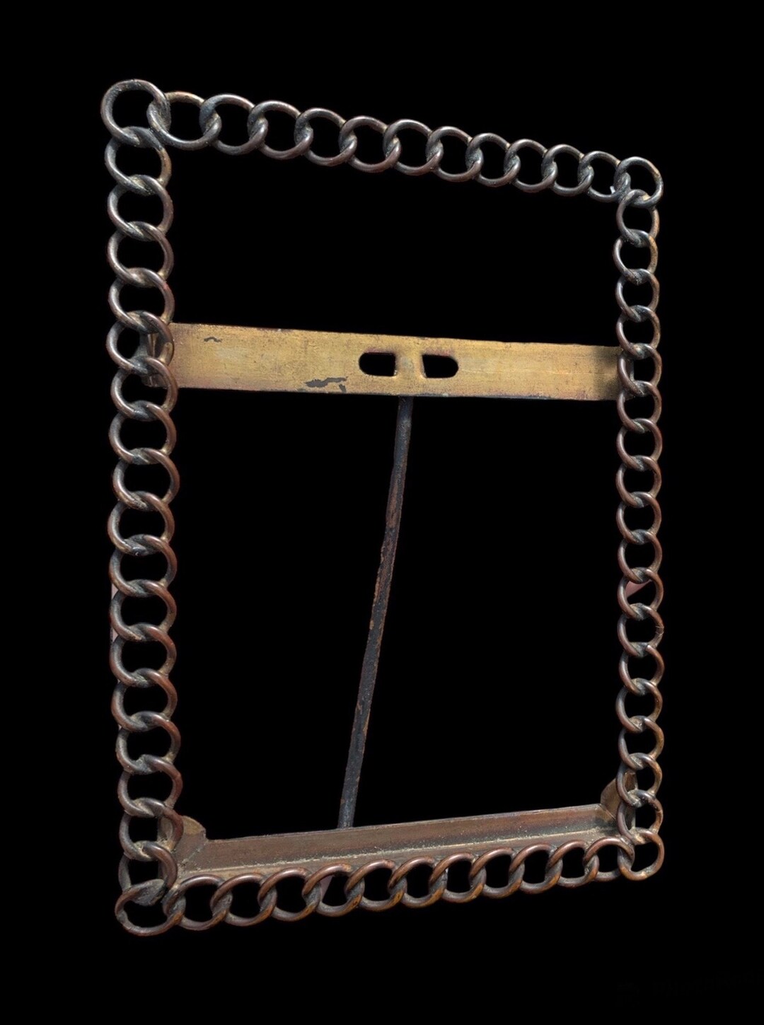 Antique Brass Chain Picture Frame - Easel Back With Glass - Etsy