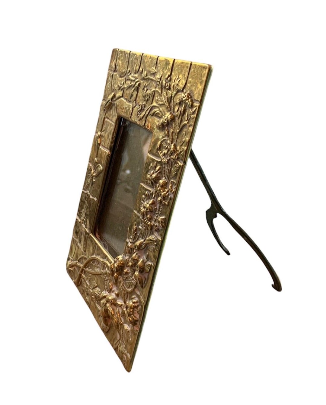 Quality Antique Brass Picture Frame With Floral Design - Etsy