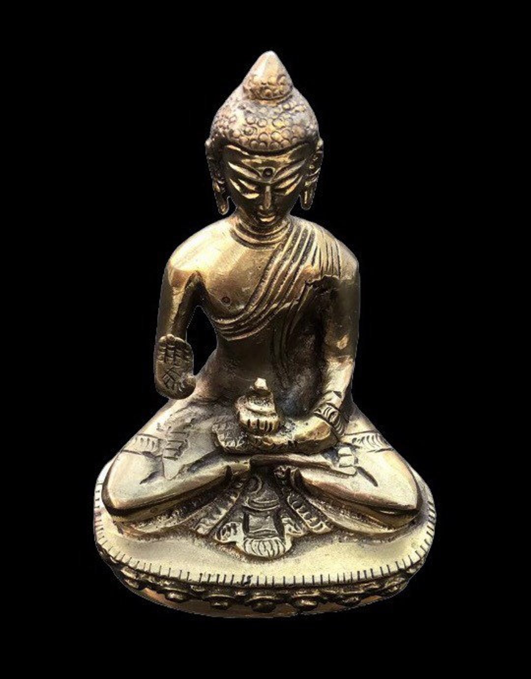 Vintage/ Antique Brass Seated Buddha Figure - Etsy