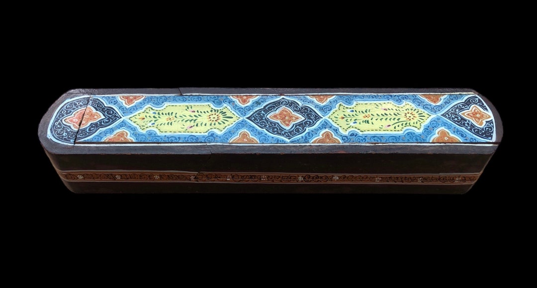 Vintage Hand Painted Indian or Eastern Pen Box - Etsy